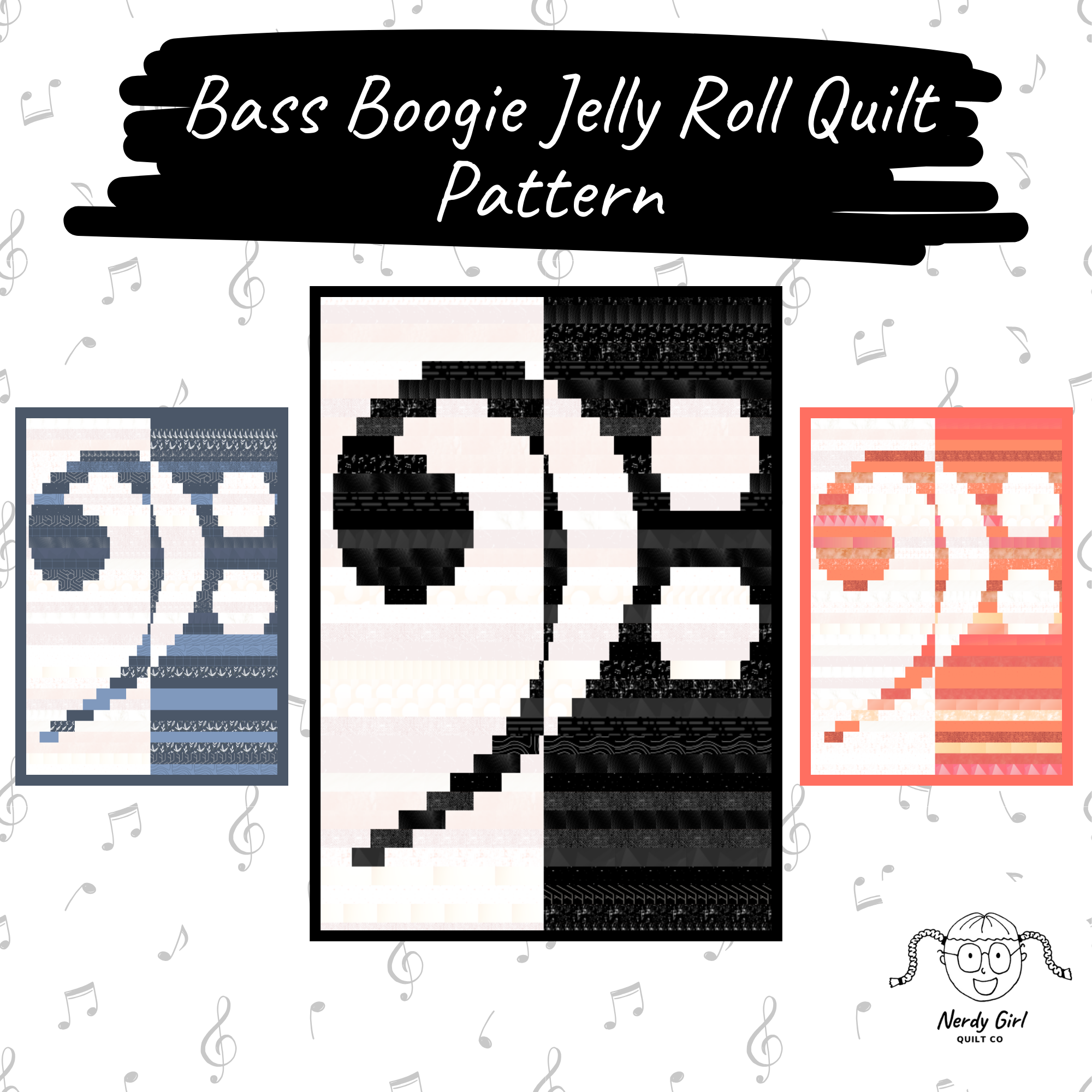 DIGITAL - Bass Boogie Jelly Roll Quilt Pattern